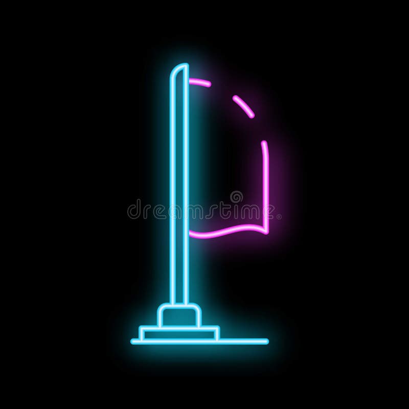 Neon Flag Waving in the Wind on Black Background Stock Vector ...