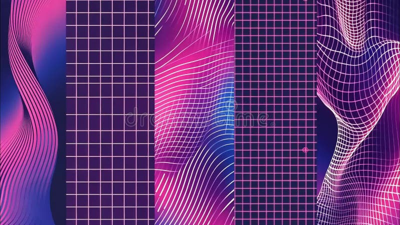 Neon Flash Light Structures. Hi-tech Neon Sci-fi Background. Trendy ...