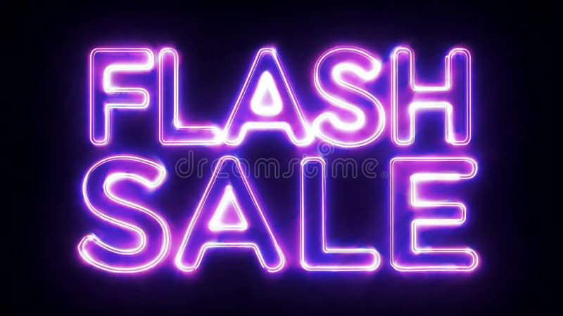 Neon Flash Sale Animation with Pulsating Light Effect Stock Video ...