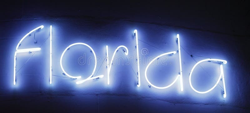 Neon Florida Sign stock image. Image of signage, composition - 16087547
