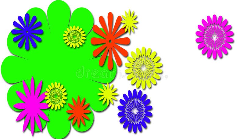 Neon Flowers of fun stock illustration. Illustration of background ...