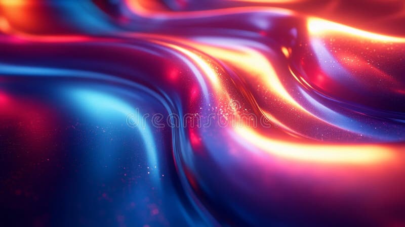 Neon Fluid Gradient with Smooth Shiny Textures Stock Illustration ...