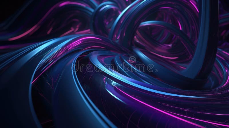 Neon Flux: a Symphony of Light and Shadow Stock Illustration ...