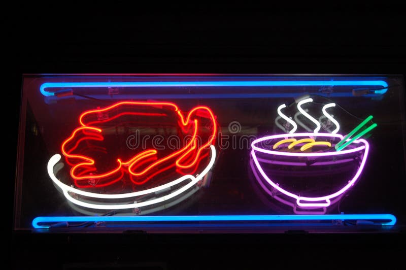 Neon Food stock photo. Image of neon, noodles, bowl, store - 20134966