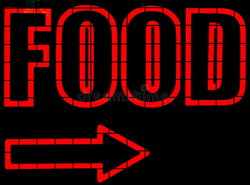 Neon Food Sign stock illustration. Illustration of impressive - 38470973
