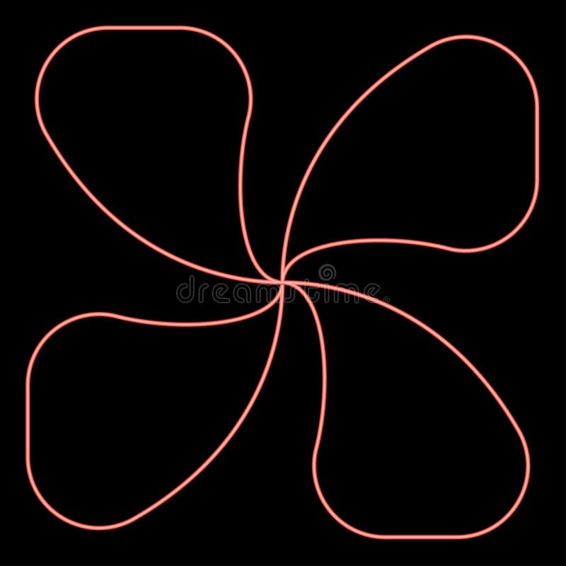 Neon Four Lobed Fan Blade Paddle Vane Ventilation Blade Red Color ...