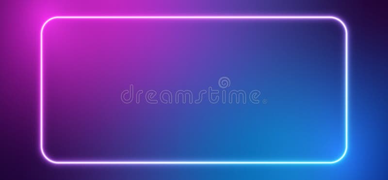 Neon Frame with Blue-pink Gradient. Rectangular Glowing Border Stock ...