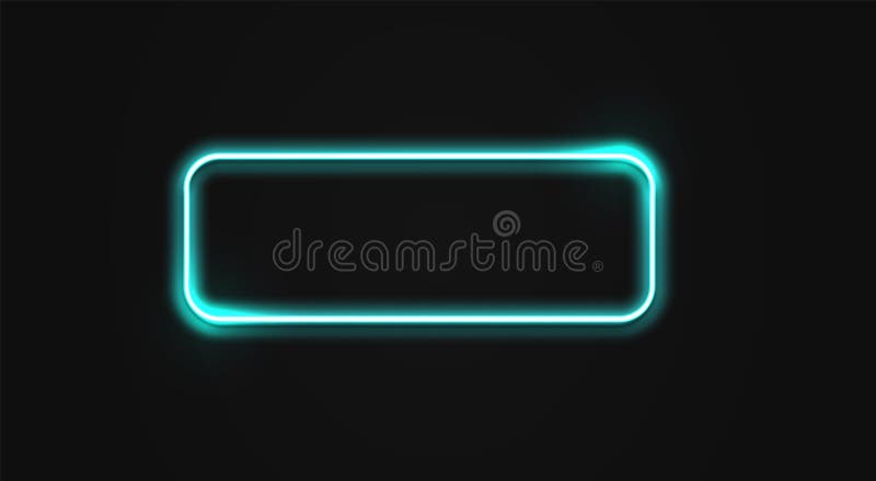 Neon Frame Blue Rectangle Set. Glowing Colorful Rectangular Border ...