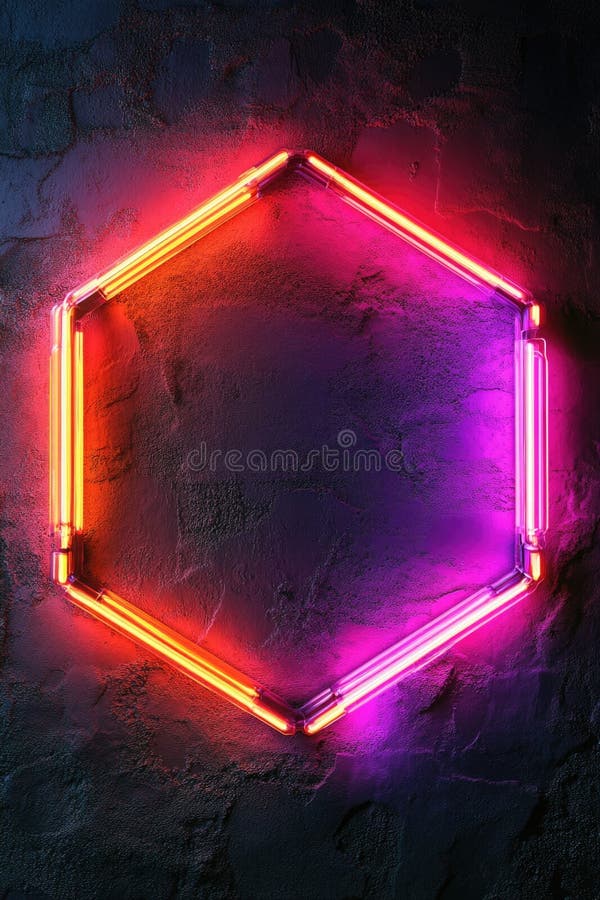 Neon Frame on Brick Wall stock image. Image of architecture - 378156155