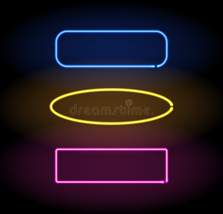 Rectangle Yellow Neon Frame Sign Vector Stock Illustrations – 347 ...