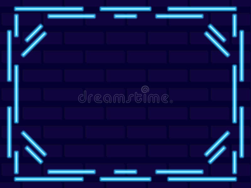 Neon Frame. the Effect of a Neon Lamp. Linear Border 80s Style. Design ...