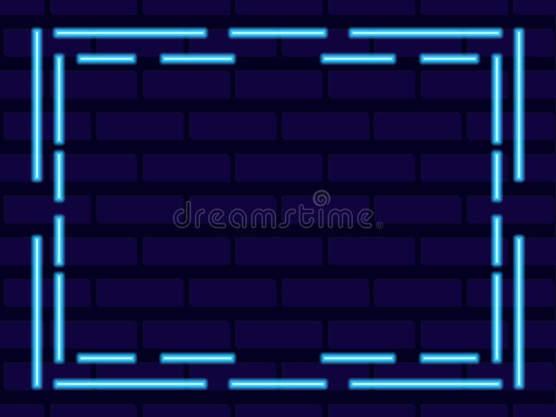 Neon Frame. the Effect of a Neon Lamp. Linear Border 80s Style. Design ...