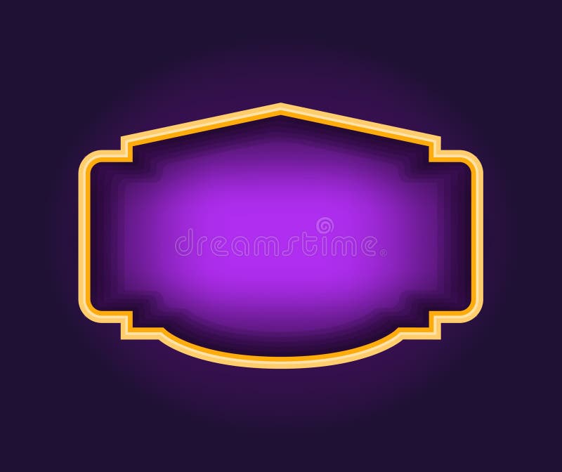 Neon Frame Element Design Template. Vector Illustration Stock Vector ...