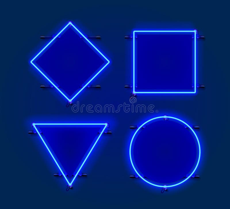Neon Frame Figures Set Collection. Template Design Element Stock Vector ...