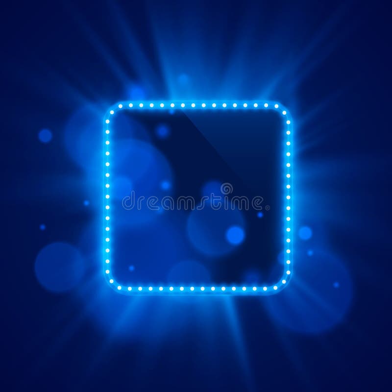 Neon Frame Light Color Blue Stock Vector - Illustration of circus ...