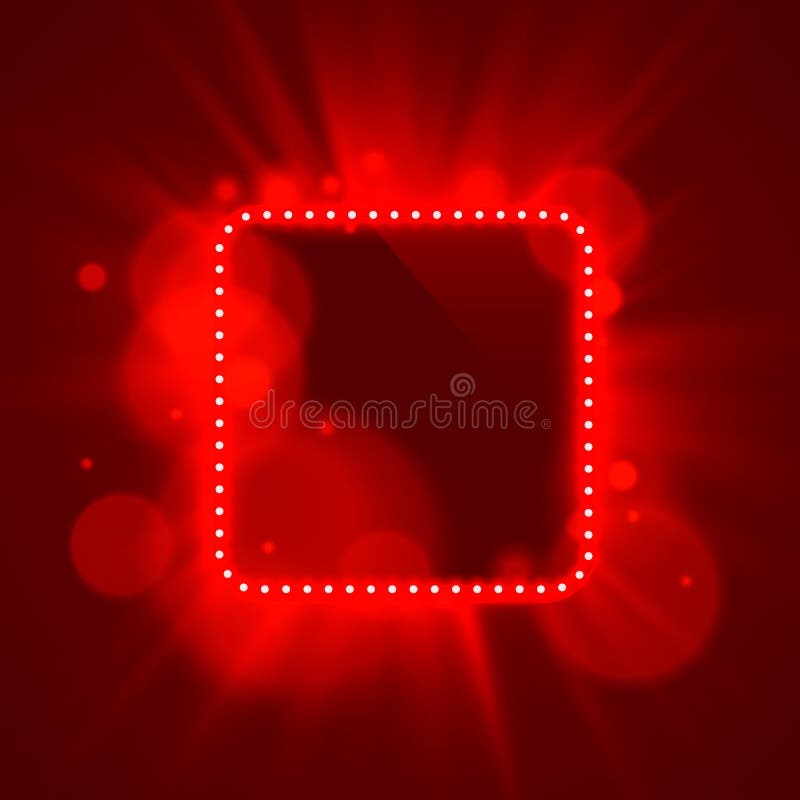 Neon frame light color red stock vector. Illustration of bright - 128427514