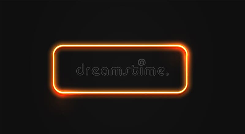 Neon Frame Orange Rectangle Set. Glowing Colorful Rectangular Border ...