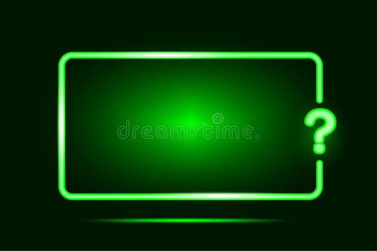 Neon Frame Question. Question Mark Isolated. Vector Illustration. Stock ...