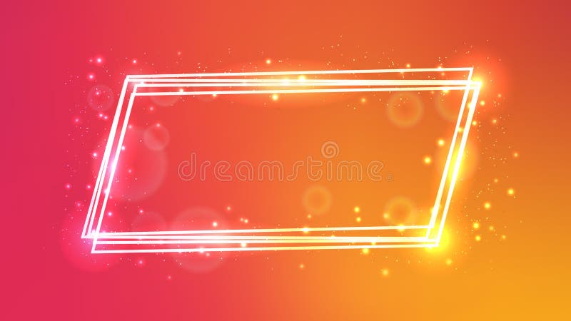 Neon Frame with Shining Effects and Sparkles Stock Vector ...