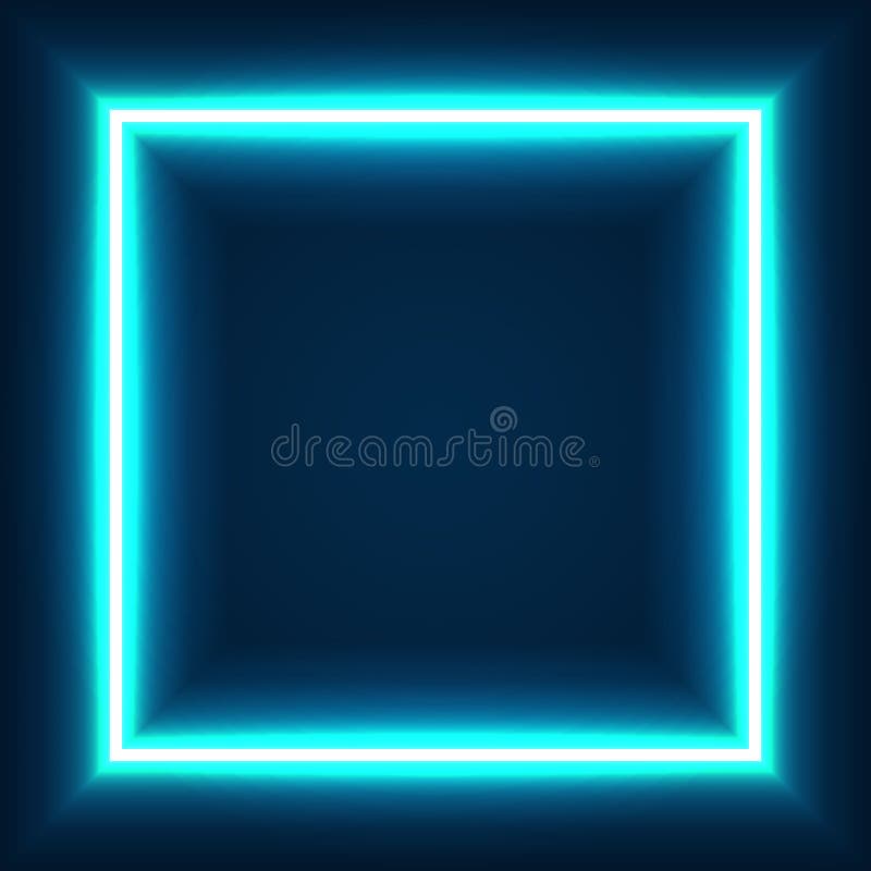 Neon Frame Sign in the Shape of a Square. Neon Square Color. Template ...