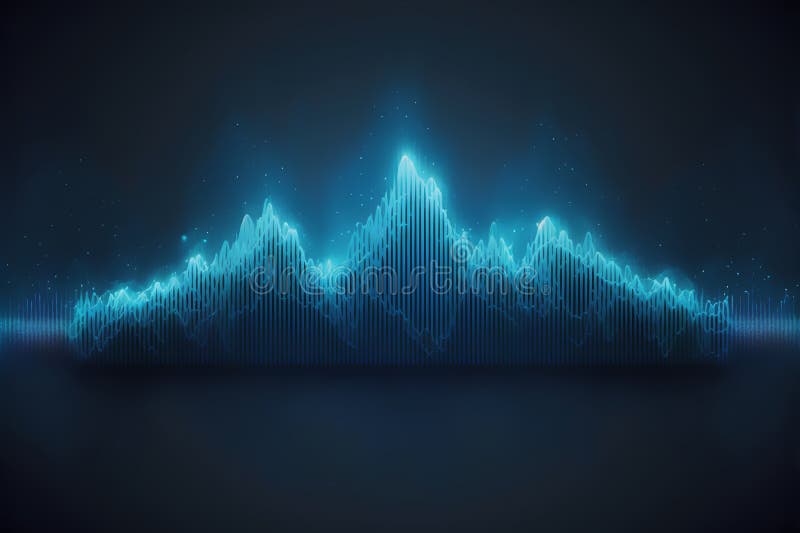 Neon Frequency Music Equalizer Blue Light Waveform Generative Ai Stock ...