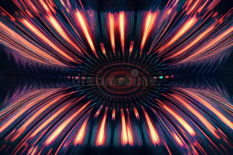 Neon Fusion: Mesmerizing Abstract Light Patterns Stock Illustration ...