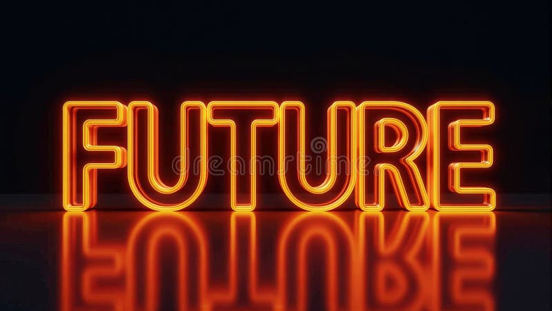 Neon Future Word in Dark stock illustration. Illustration of future ...