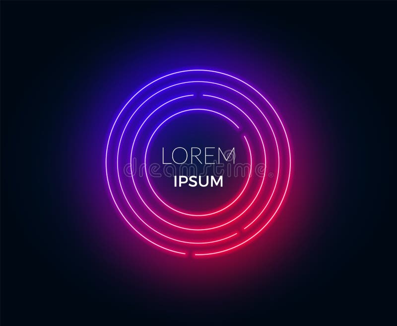 Neon Futuristic Round Frame for Text. Can Be Used As a Background Stock ...