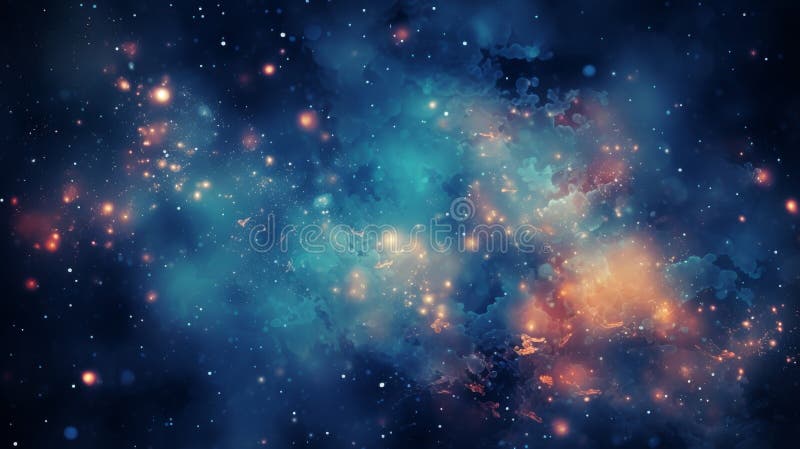 Neon Galaxy with Nebulous Clouds and Star Clusters - Ideal for Space and Sci-fi Themes Stock ...