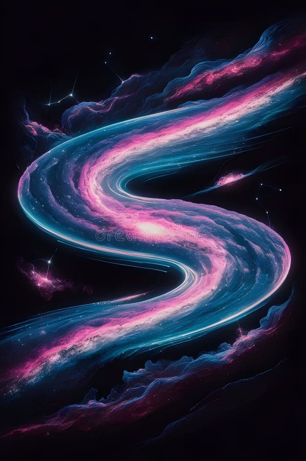 Neon Galaxy Wonder stock illustration. Illustration of ethereal - 344409885