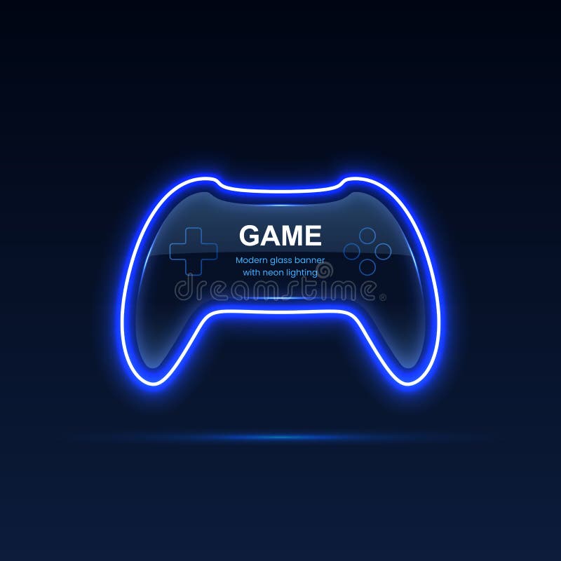 Neon Game Controller. Gaming Gamepad. Vector Eps10. Stock Vector ...