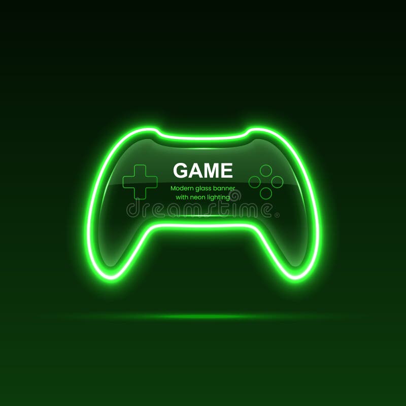 Neon Game Controller. Gaming Gamepad. Vector Eps10. Stock Vector ...