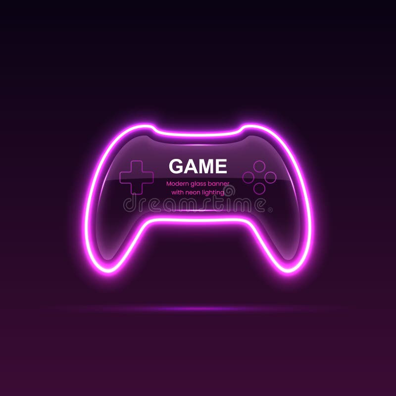 Neon Game Controller. Gaming Gamepad. Vector Eps10. Stock Vector ...