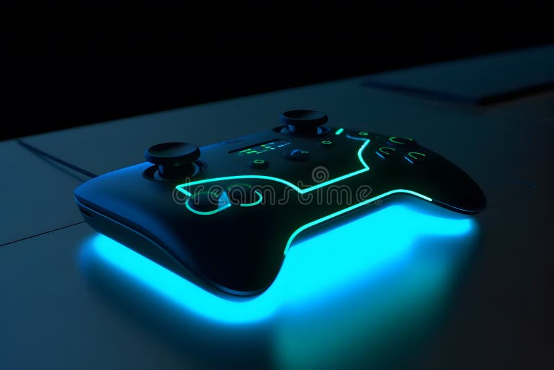 Neon Game Controller or Joystick for Game Console. Neural Network AI ...