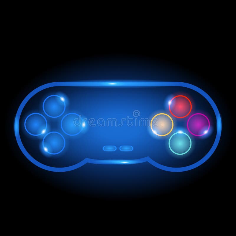 Neon Gamepad Icon stock vector. Illustration of accessory - 49579442