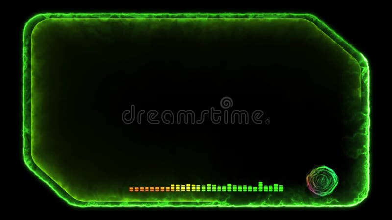 Neon Gaming Frame Effect Glowing Square Shape Looping, Black Background ...