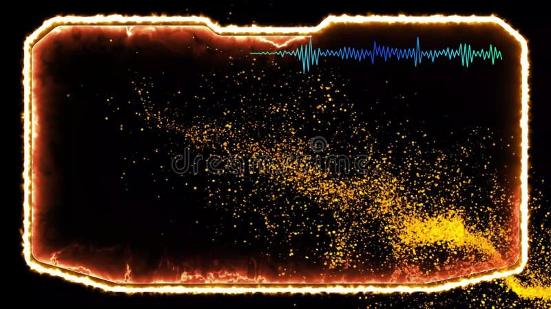 Neon Gaming Frame Effect Glowing Square Shape Looping, Black Background ...