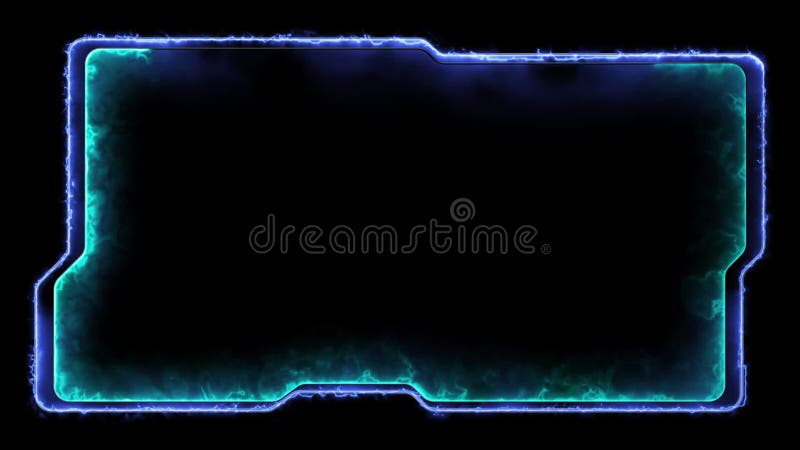 Neon Gaming Frame Effect Glowing Square Shape Looping, Black Background ...