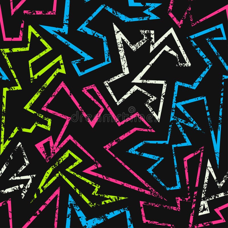 Seamless Neon Geometric Pattern Stock Vector - Illustration of glowing ...