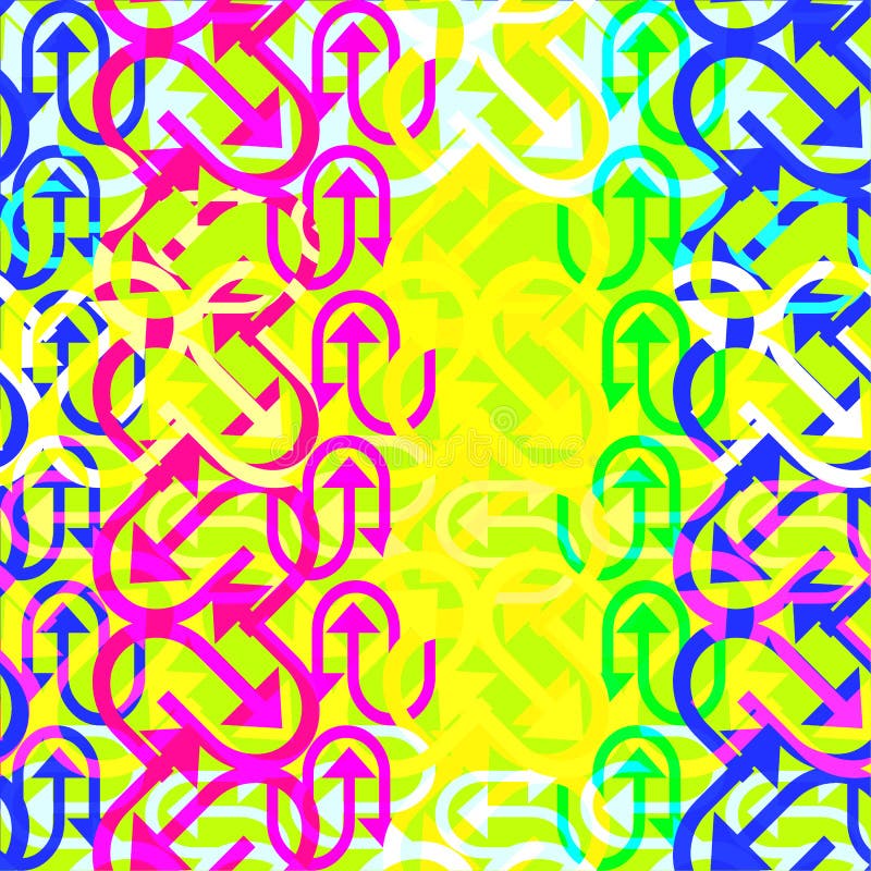 Neon Geometric Seamless Pattern Stock Illustration - Illustration of ...