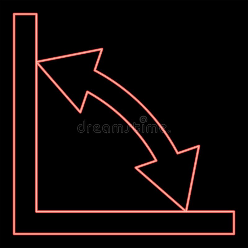 Neon Geometry Math Signs Symbols Red Color Vector Illustration Flat ...