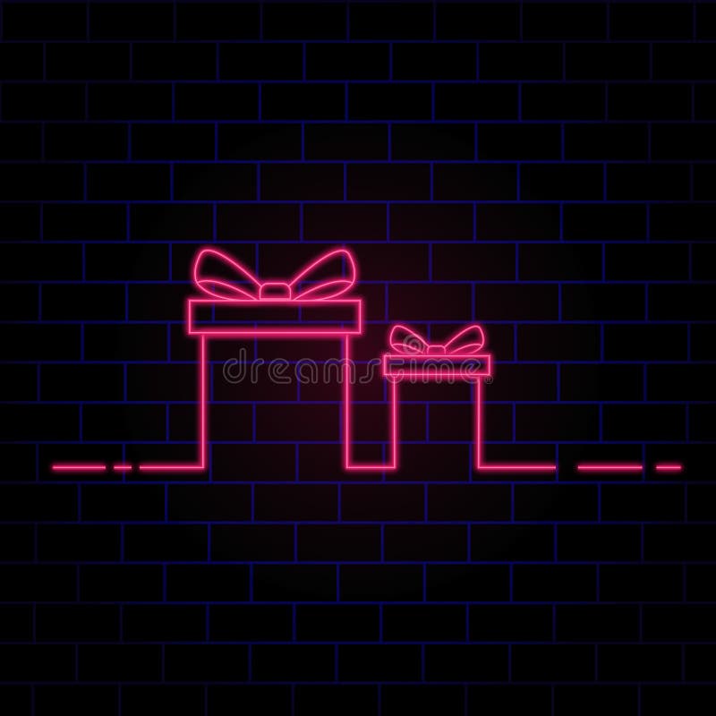 Neon Gift Boxes. Modern Trendy Design Stock Vector - Illustration of ...