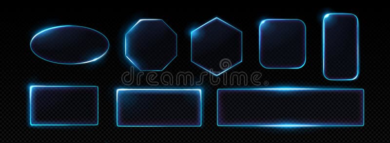 Neon Glass Frames Collection Stock Vector - Illustration of laser ...