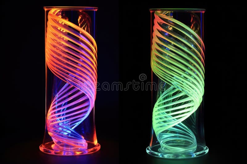 Neon Glass Tubes Twisted into Modern Designs Stock Illustration ...