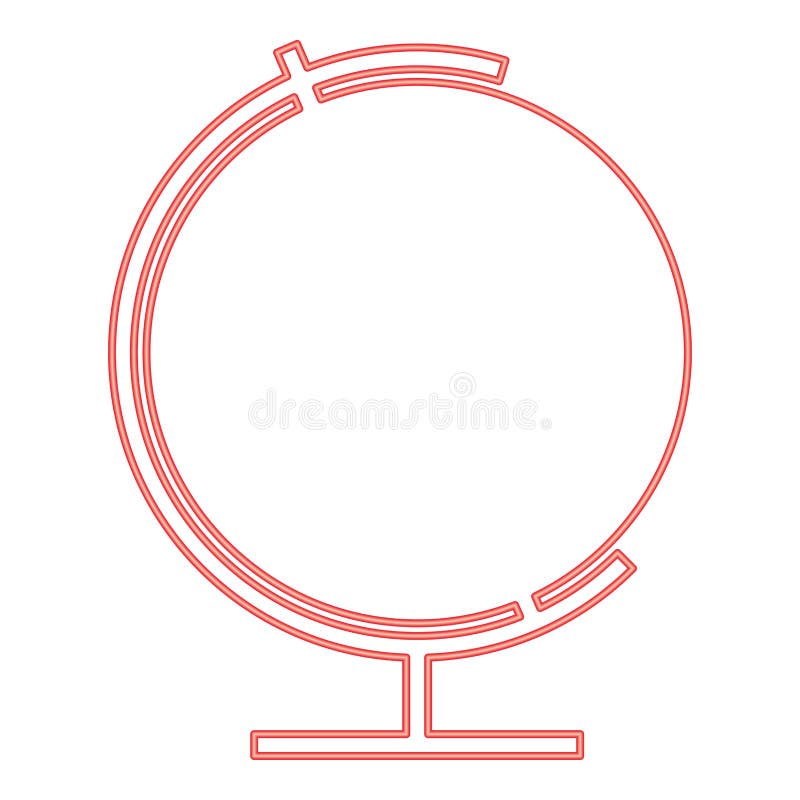 Neon Globe Red Color Vector Illustration Image Flat Style Stock Vector ...