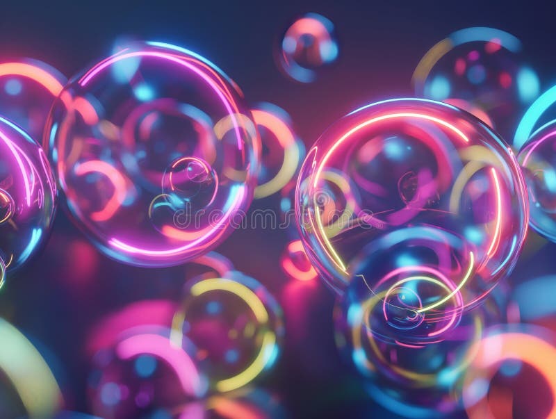 Neon Glow Abstract Bubbles stock image. Image of artistic - 310910327