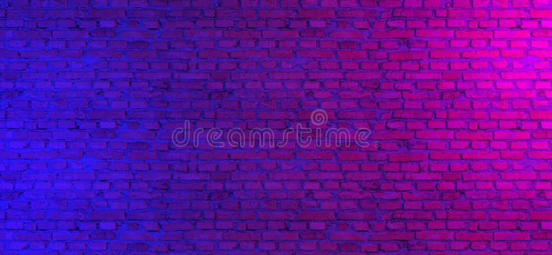 Neon glow brick wall stock photo. Image of blue, template - 208270588