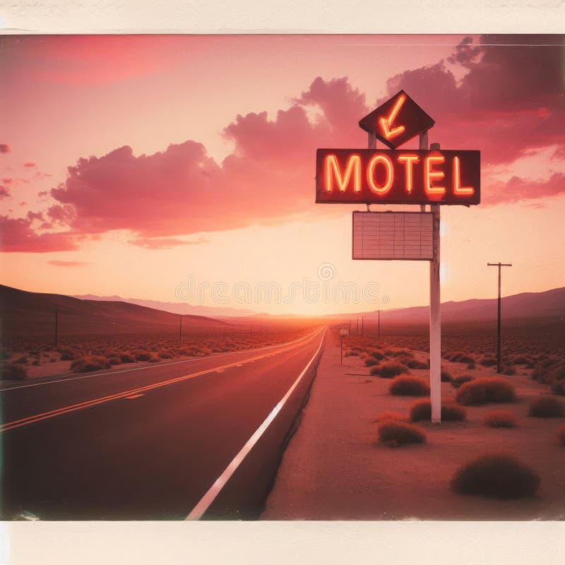Neon Glow in the Desert Twilight Stock Illustration - Illustration of ...