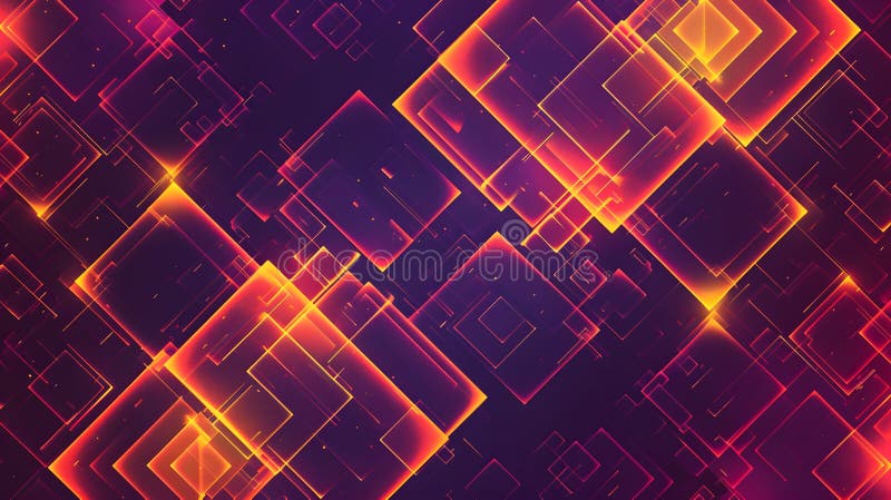 Neon Glow Digital Squares Retro-Futuristic Pattern Stock Illustration ...
