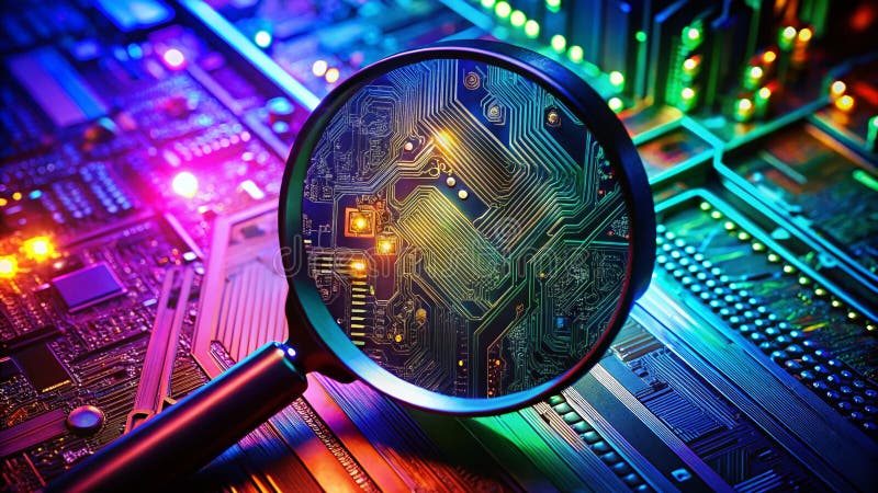Glowing Neon Circuit Board Processor Stock Illustrations – 7,491 ...